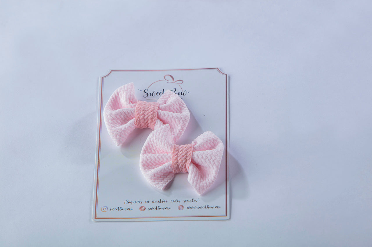 Double Bows - Rosa pastel – Sweet Bow Mx